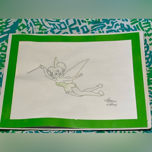 Disney | Art | Disney Art Of Animation Tinkerbell Matted Sketch Signed ...